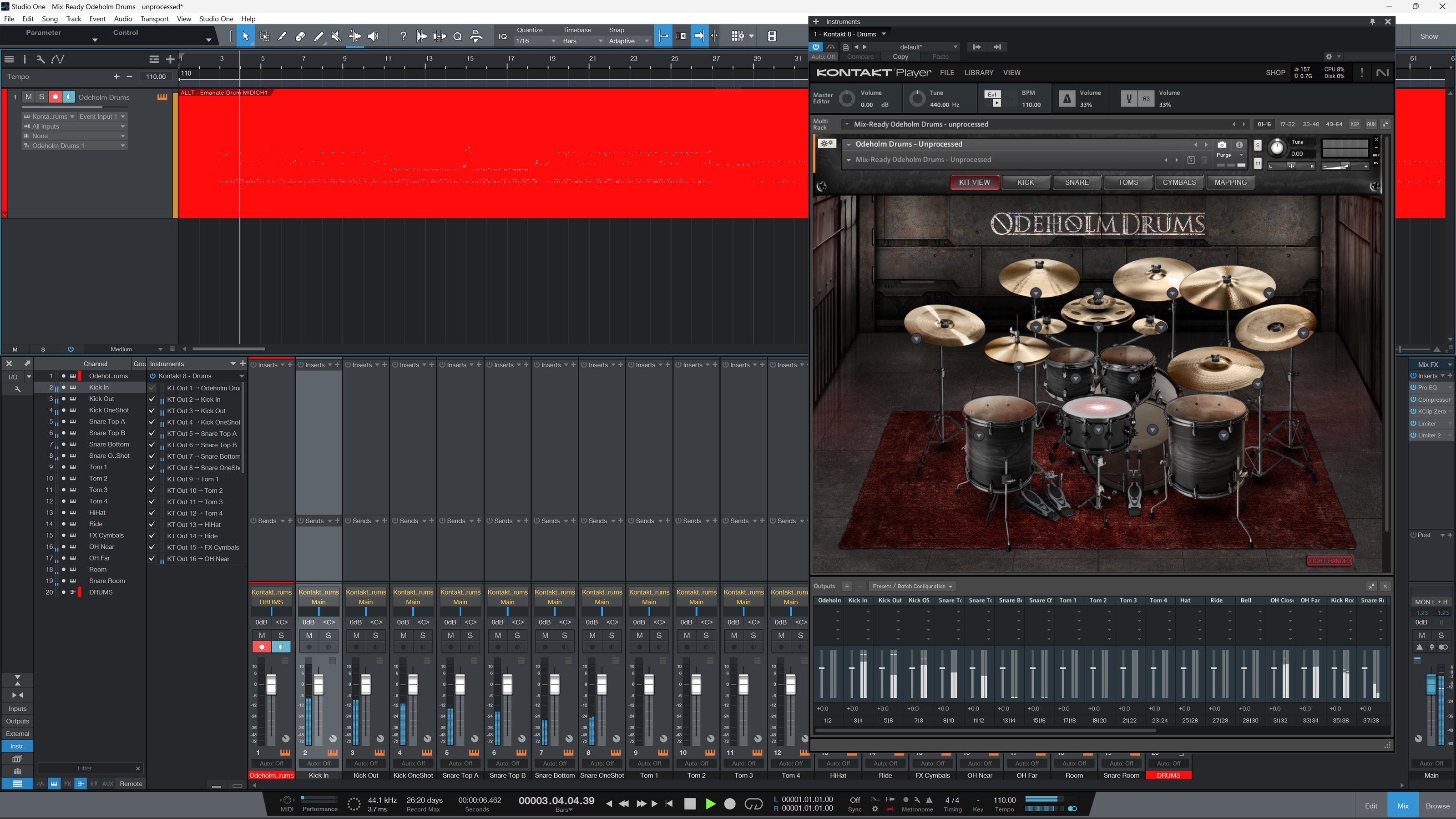 Odeholm Drums "Multi Out" DAW Routing Template – Mix-Ready