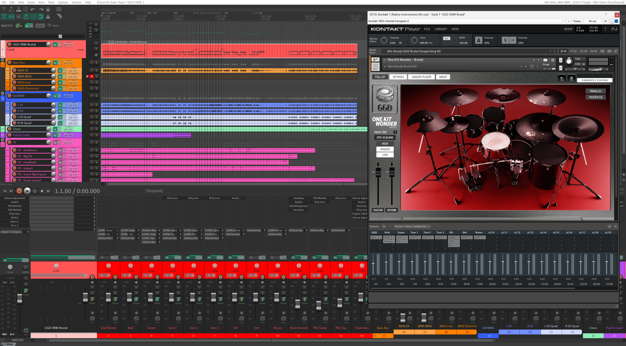 Songwriting DAW Template "Knocked Loose" | Mix-Ready